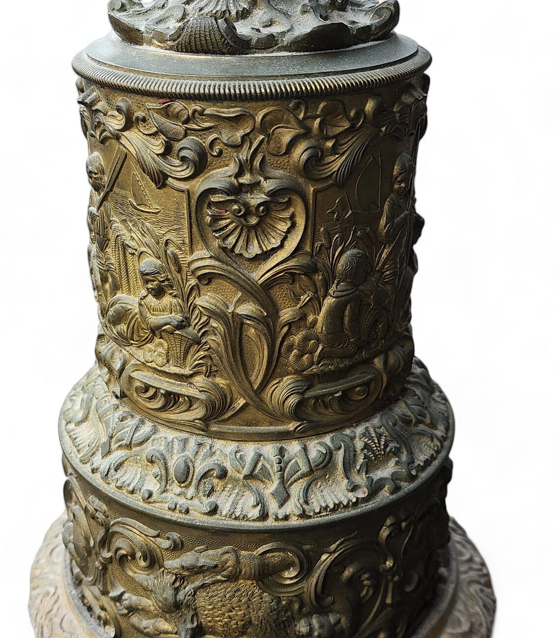 Fine Pair French Mid 19th Century Converted Brass Repoussé Moderator ...