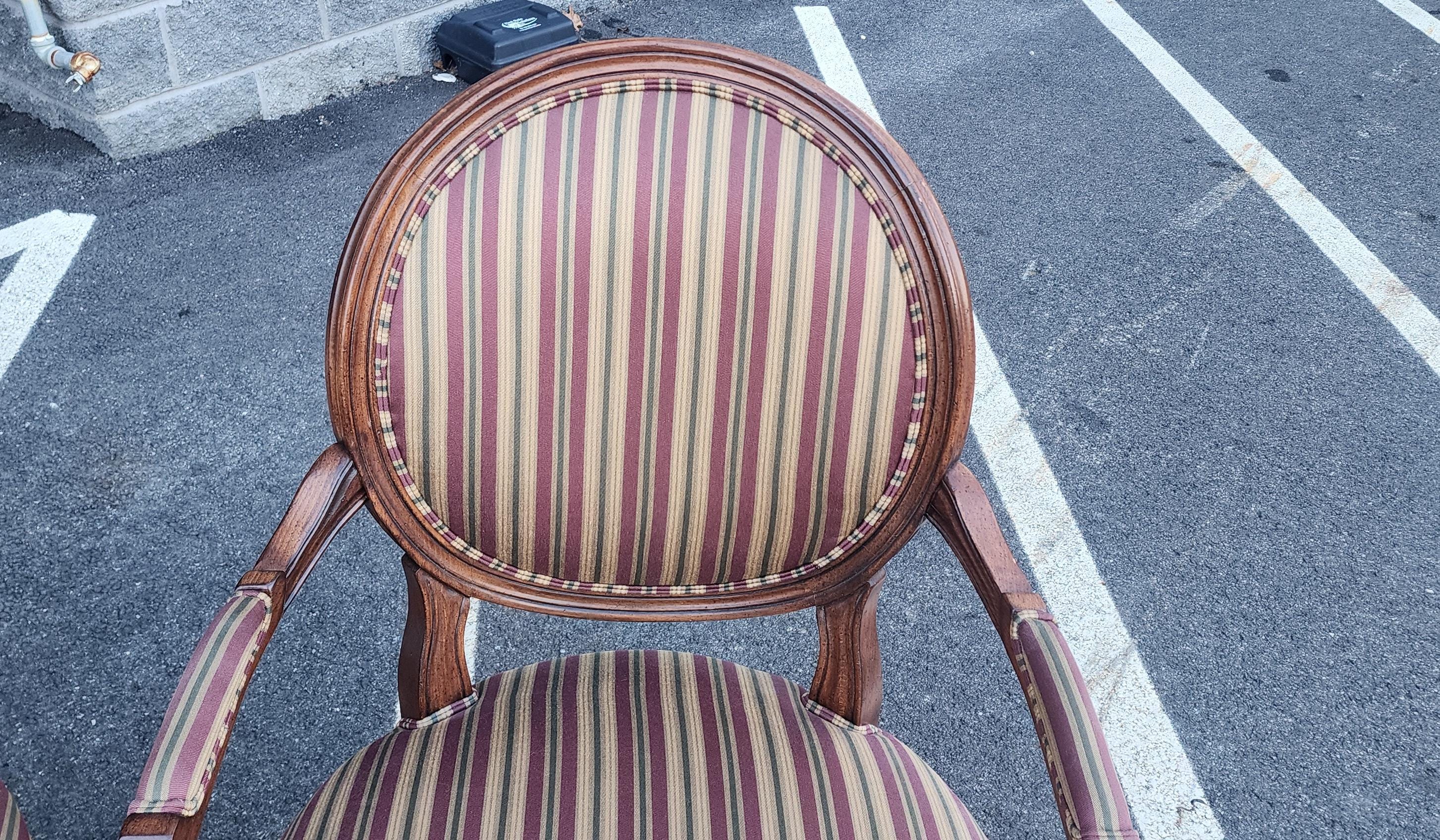Pair Ethan Allen Francesca French Louis XVI Upholstered Fireside ...