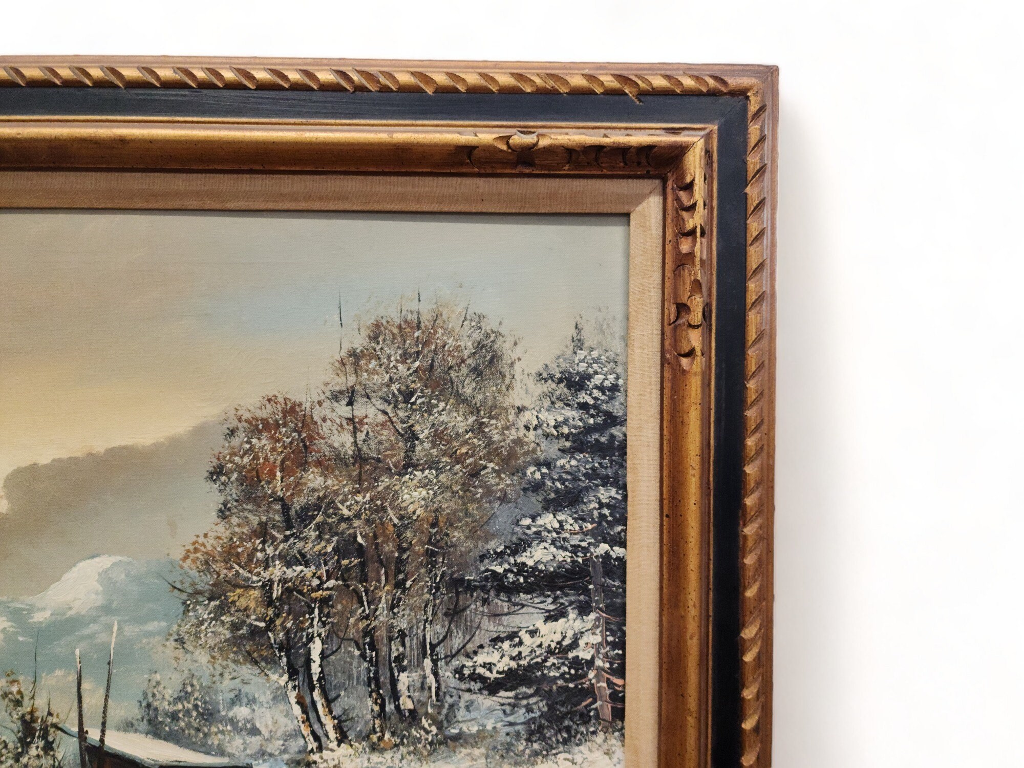 Oil on Canvas Winter Snow Scene Landscape Painting Chris Baum C1960s - Etsy