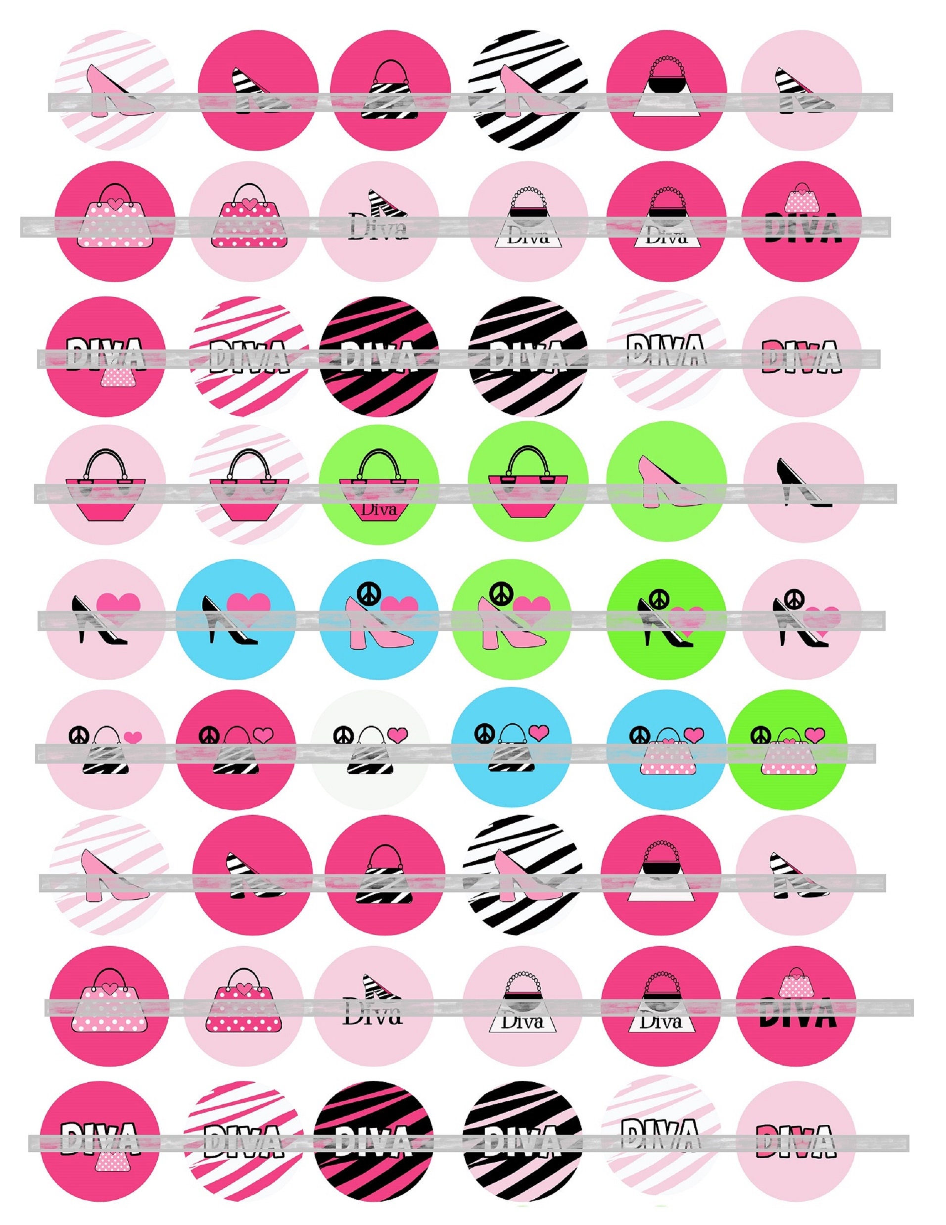 Diva buttons girly buttons set of 12 | Etsy