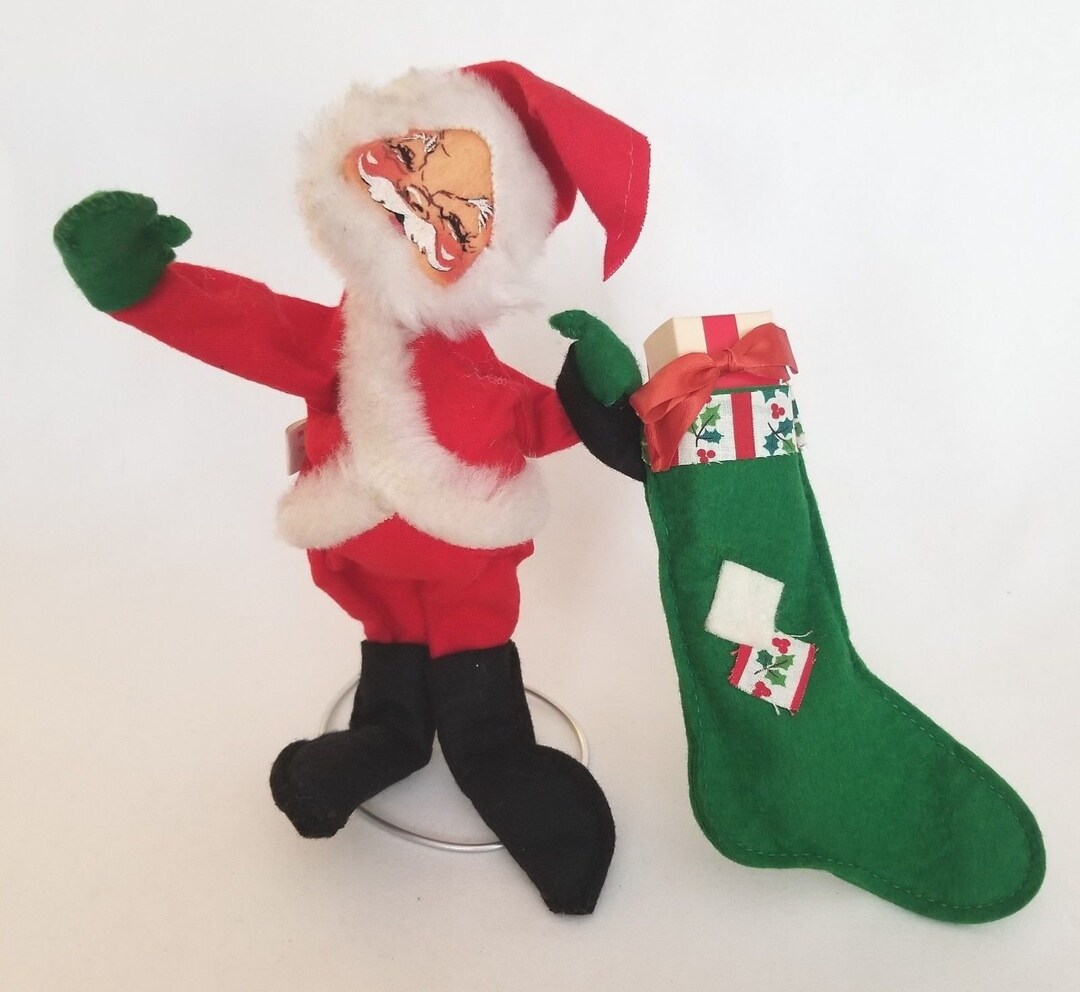 Annalee Christmas Doll 1963 8 Inch Santa Stocking T Mobilitee A3 Sp Etsy