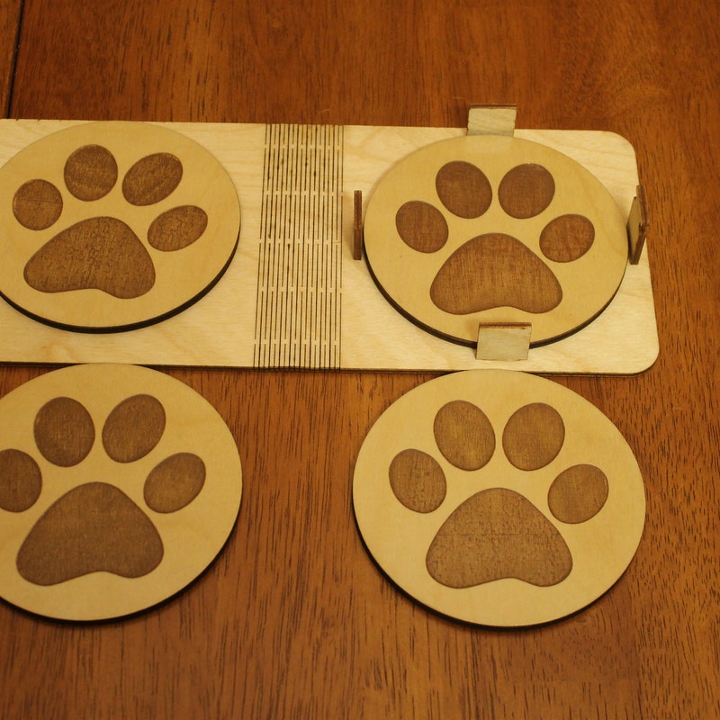 Paw Print Coasters - Etsy
