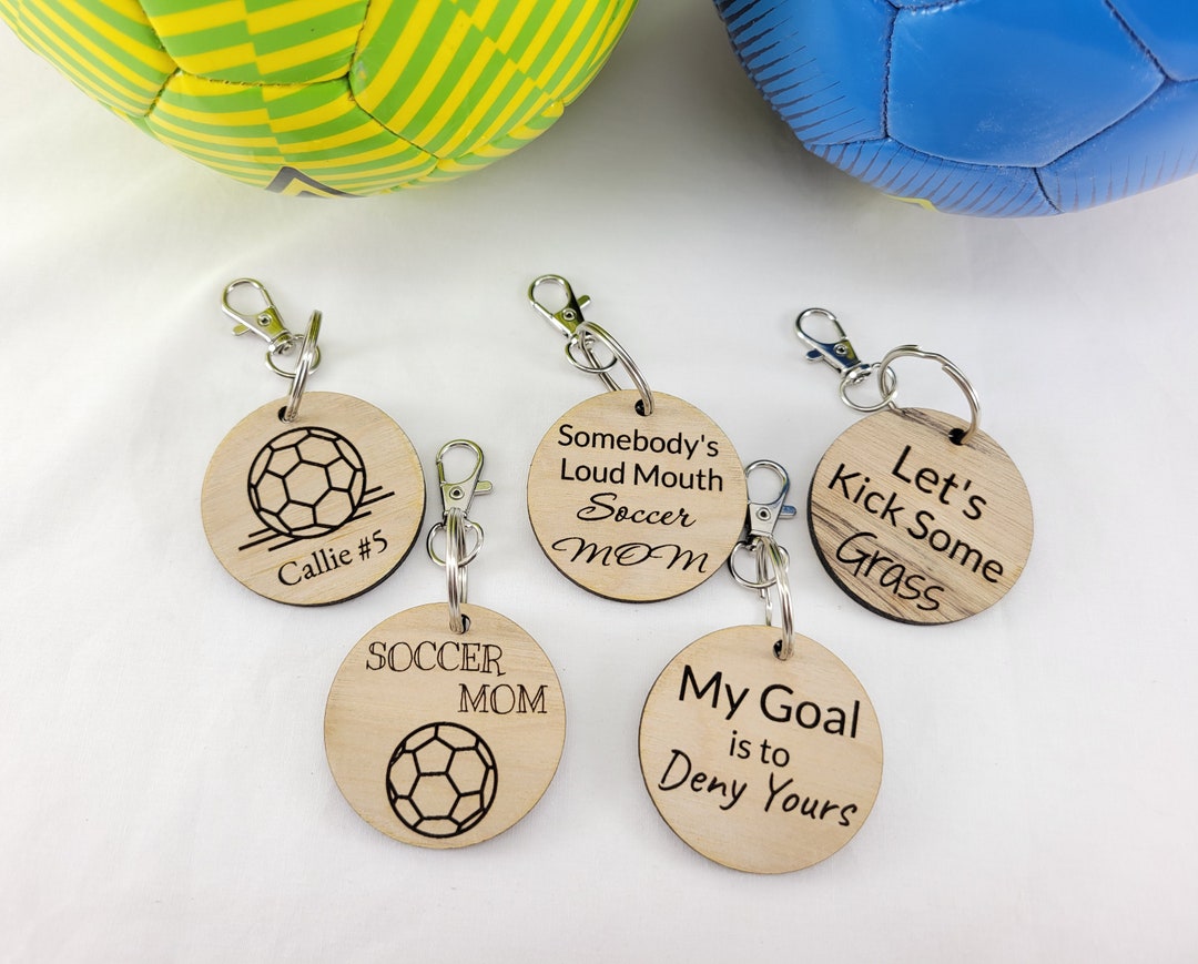 Soccer Keychains, Sports, Soccer Ball, Lets Kick Some Grass, My Goal is ...