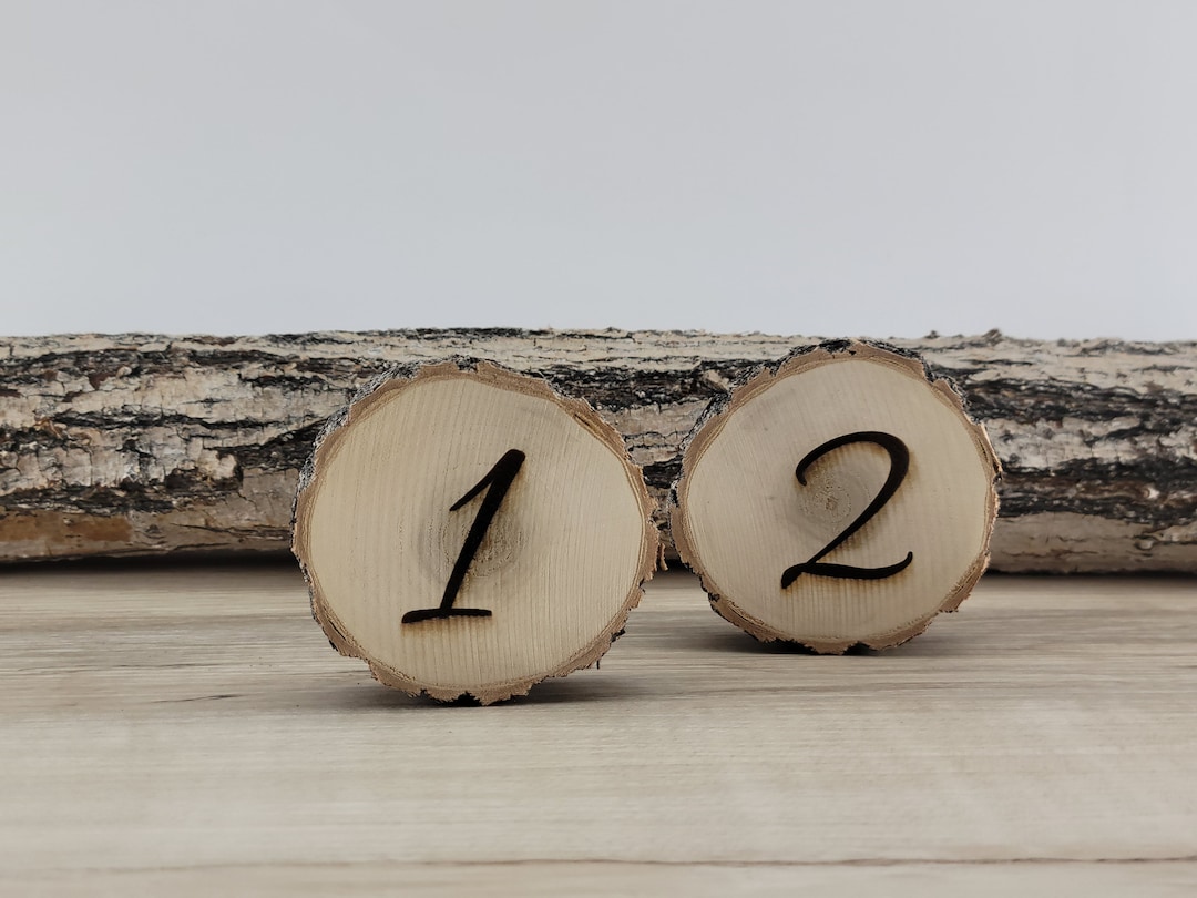 Table Numbers, Wood Slice Set, Set of 10, Centerpiece, Country, Wedding ...