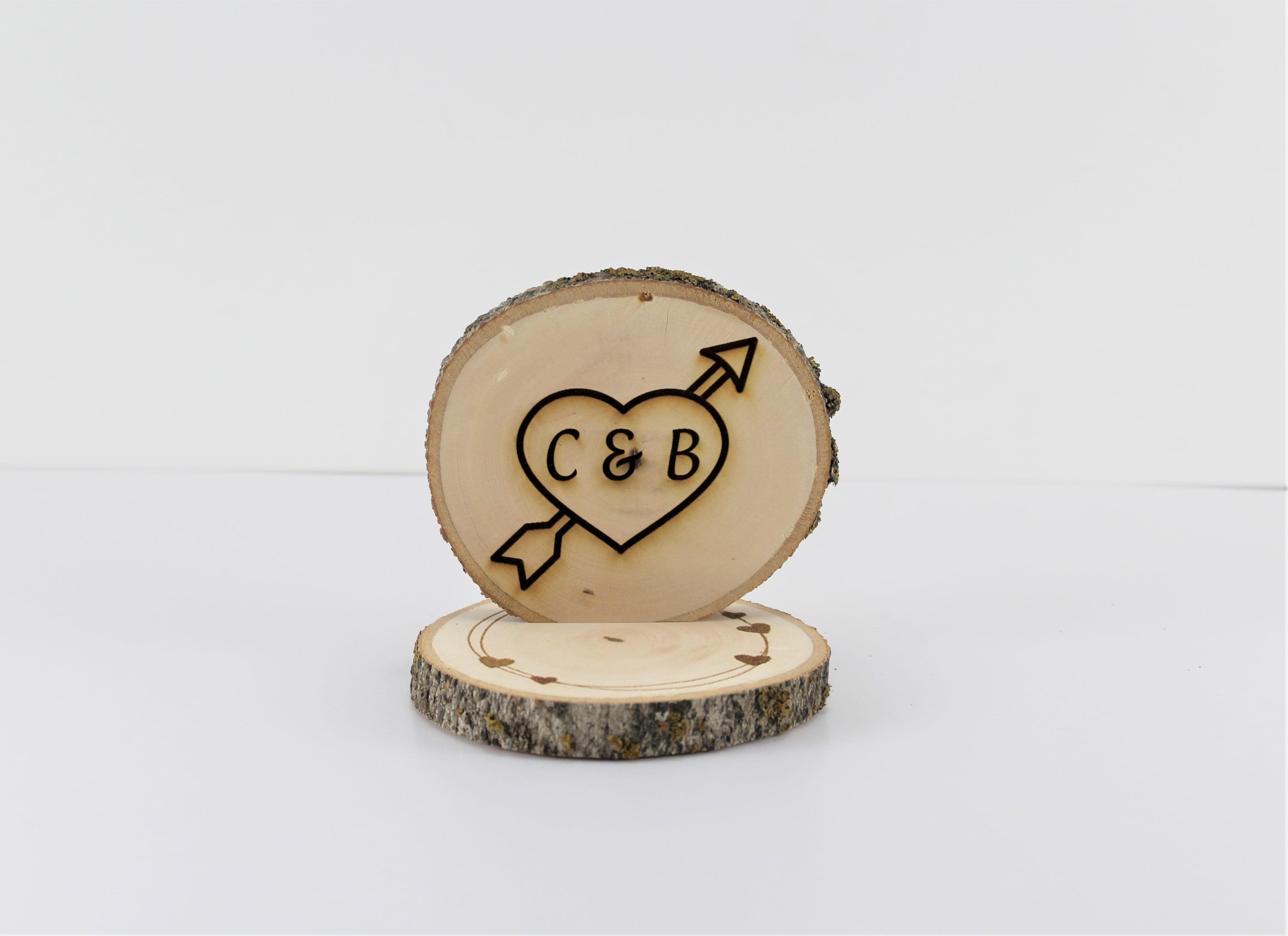 Cake Topper, Centerpiece, Wood Slice Wedding Decor, Heart Farmhouse - Etsy