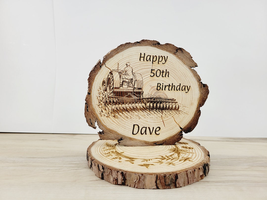 50th Birthday Cake Topper Decoration Wood Slice Centerpiece, Farmhouse ...