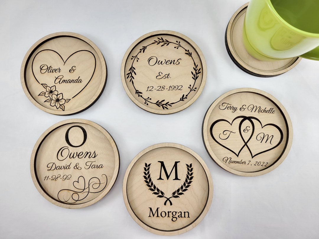 Wedding Coasters Gifts Anniversary Housewarming Custom Coaster Set ...