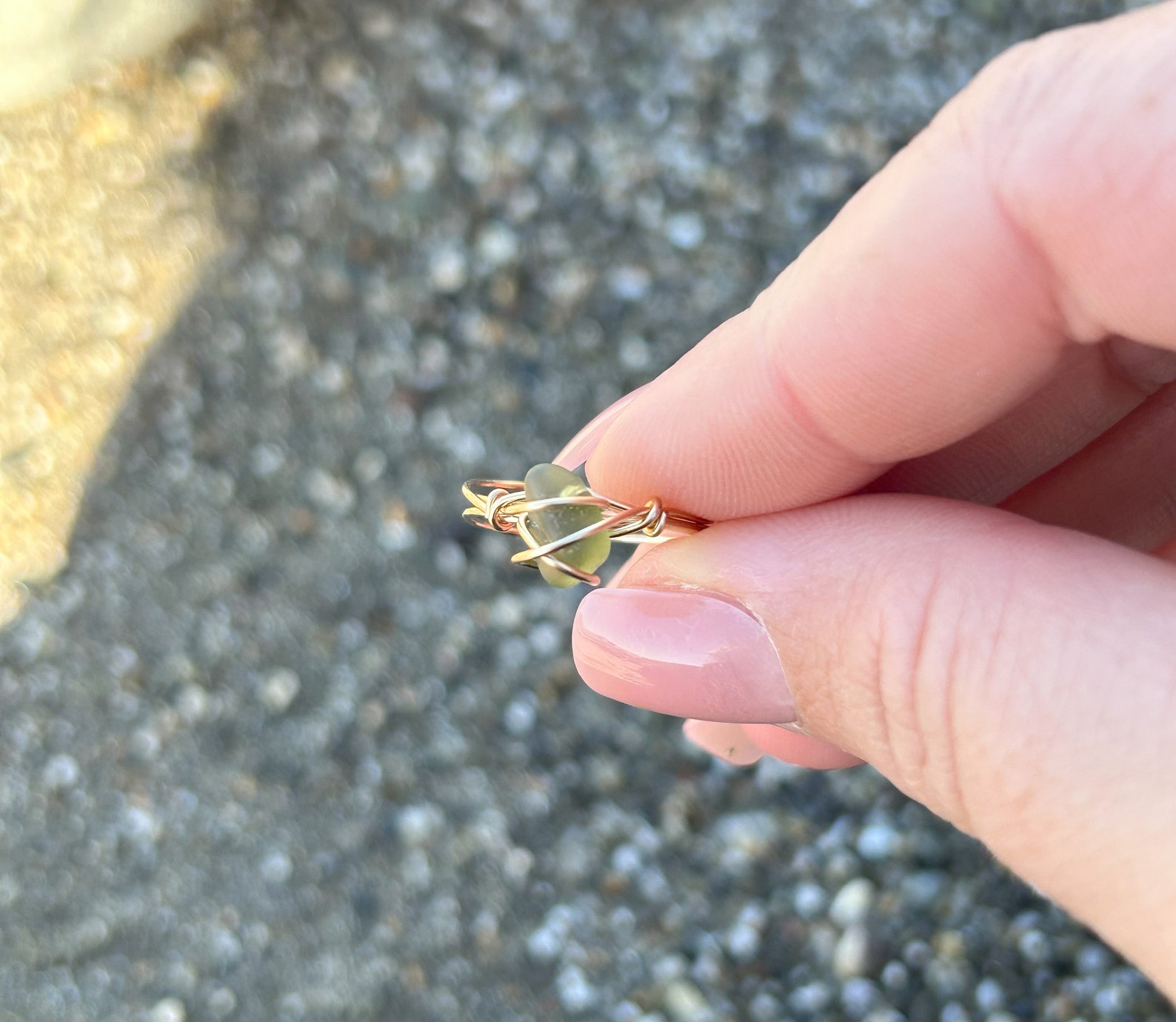 Custom Sea Glass Ring: 14K Gold Fill Wire Wrapped Handmade Jewelry - Etsy