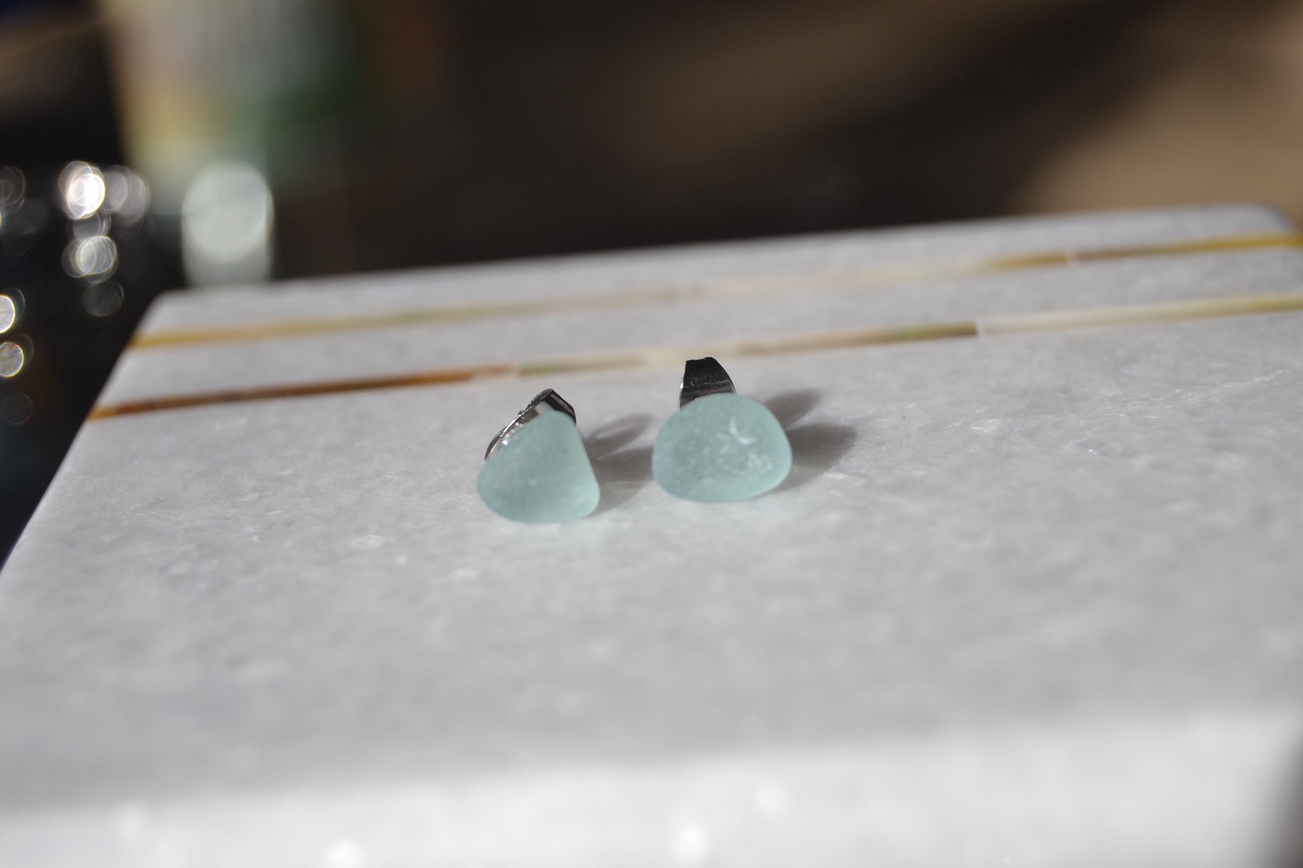 Genuine California Sea Glass Stud Earrings - Etsy