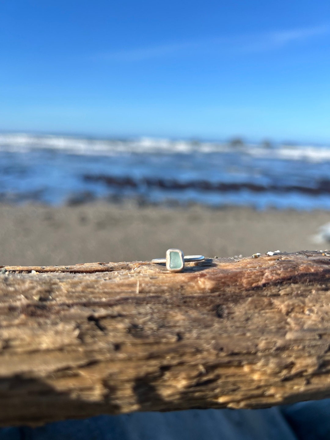 Seafoam Sea Glass Ring, 925 Sterling Silver Sea Glass Jewelry, Sea ...