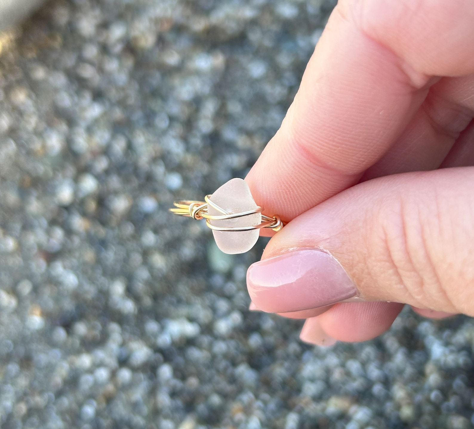 Custom Sea Glass Ring: 14K Gold Fill Wire Wrapped Handmade Jewelry - Etsy