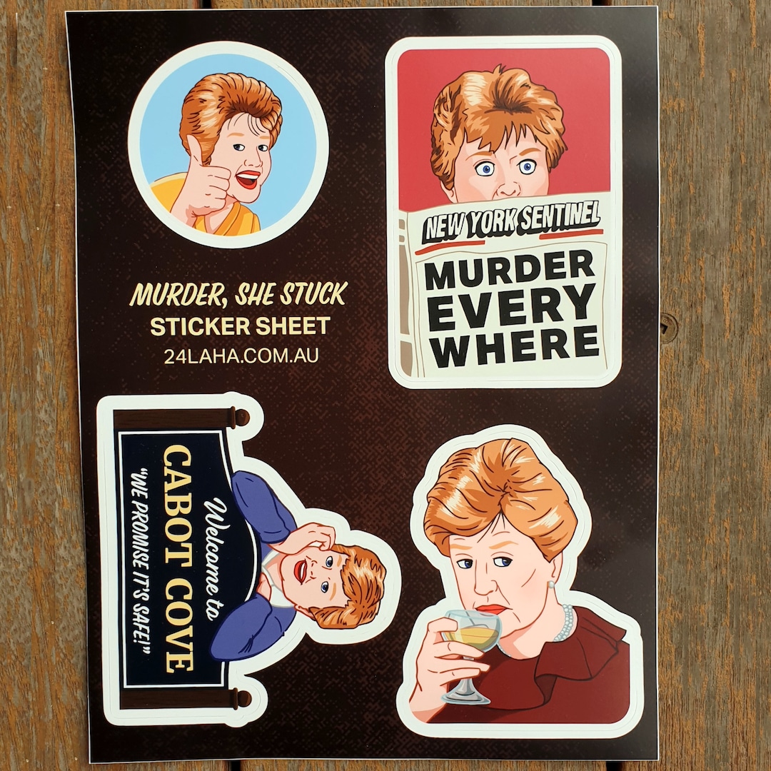 Murder She Wrote Sticker Sheet, Funny Murder She Wrote Stickers, Angela ...