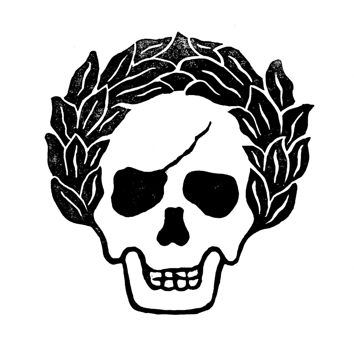 Linocut Skull Print 2, Handprinted, Halloween, Spooky Gothic, Skeleton ...