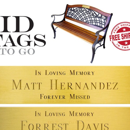 In Loving Memory Park Bench Memorial Plaque Brass Custom - Etsy