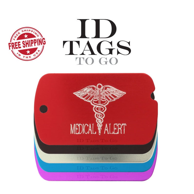 Military Style Medical Alert Id Tag Custom Engraved | Etsy