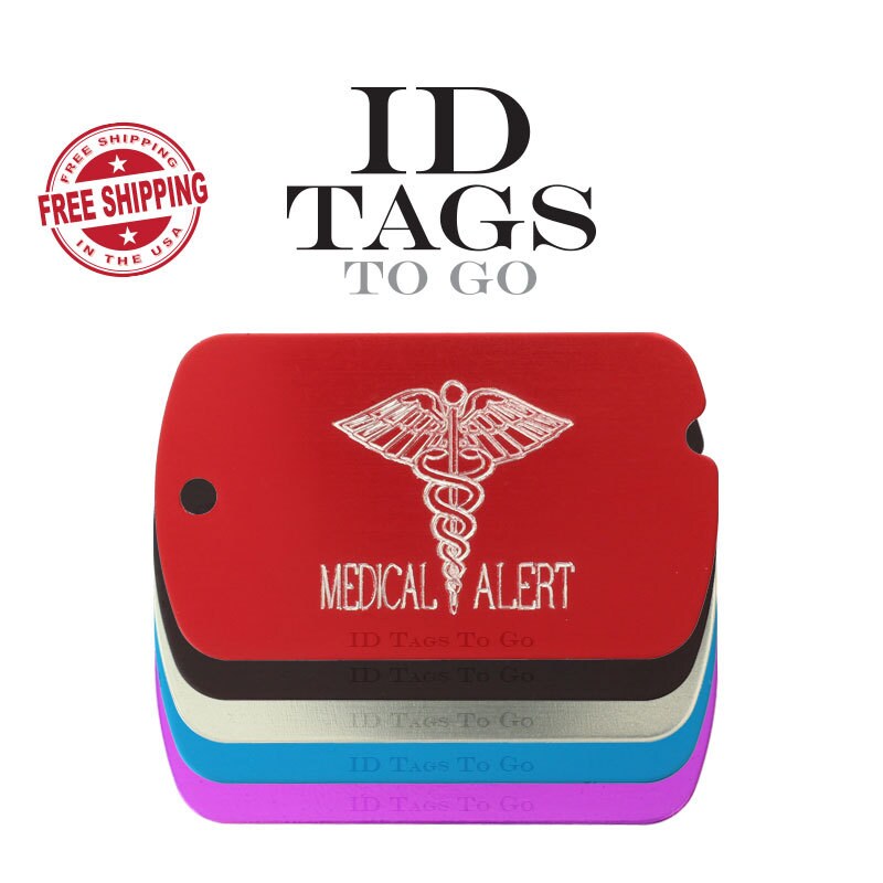 Military Style Medical Alert Id Tag Custom Engraved - Etsy