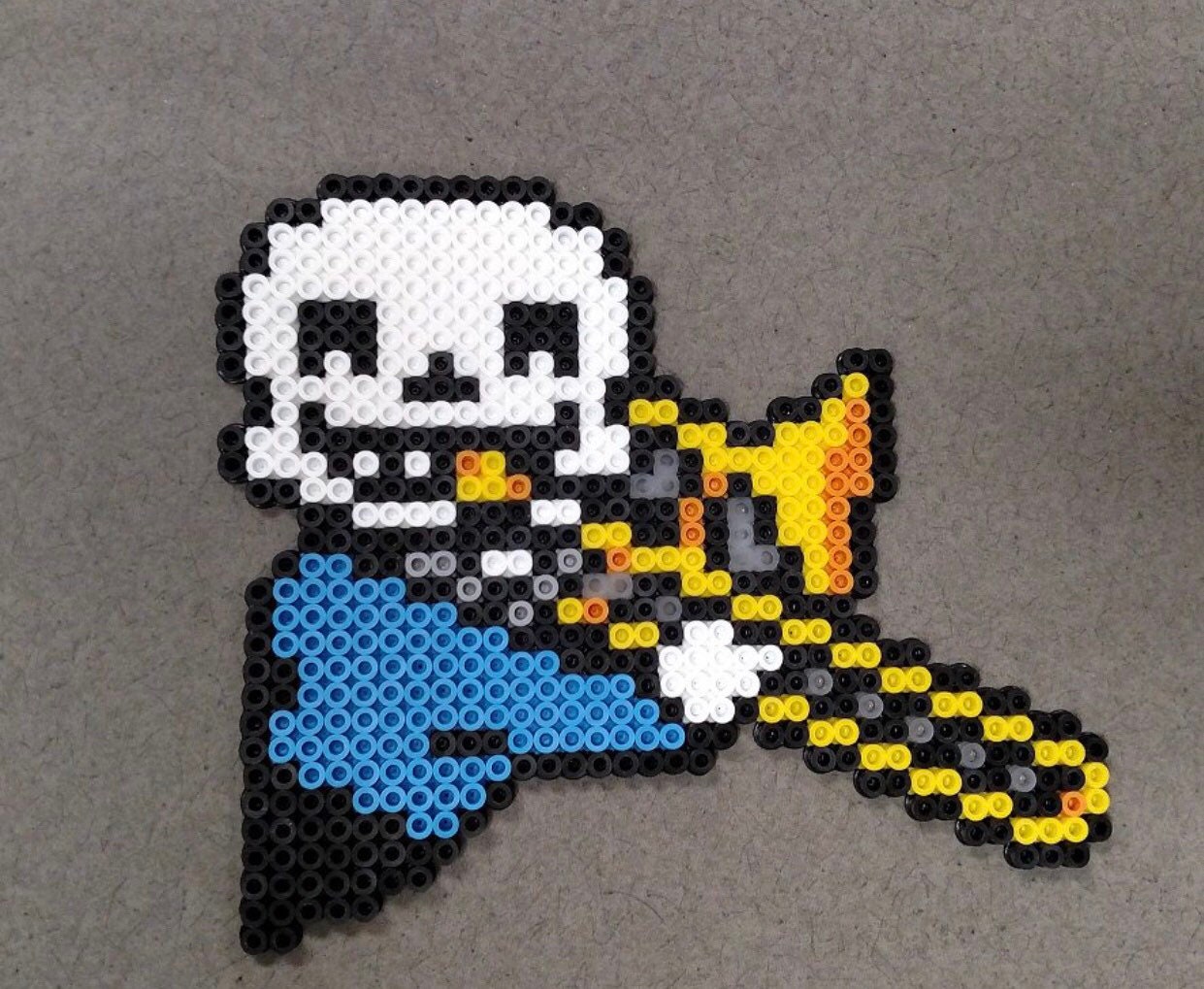 Handmade Perler Bead Sans w Trombone Sprite Undertale | Etsy