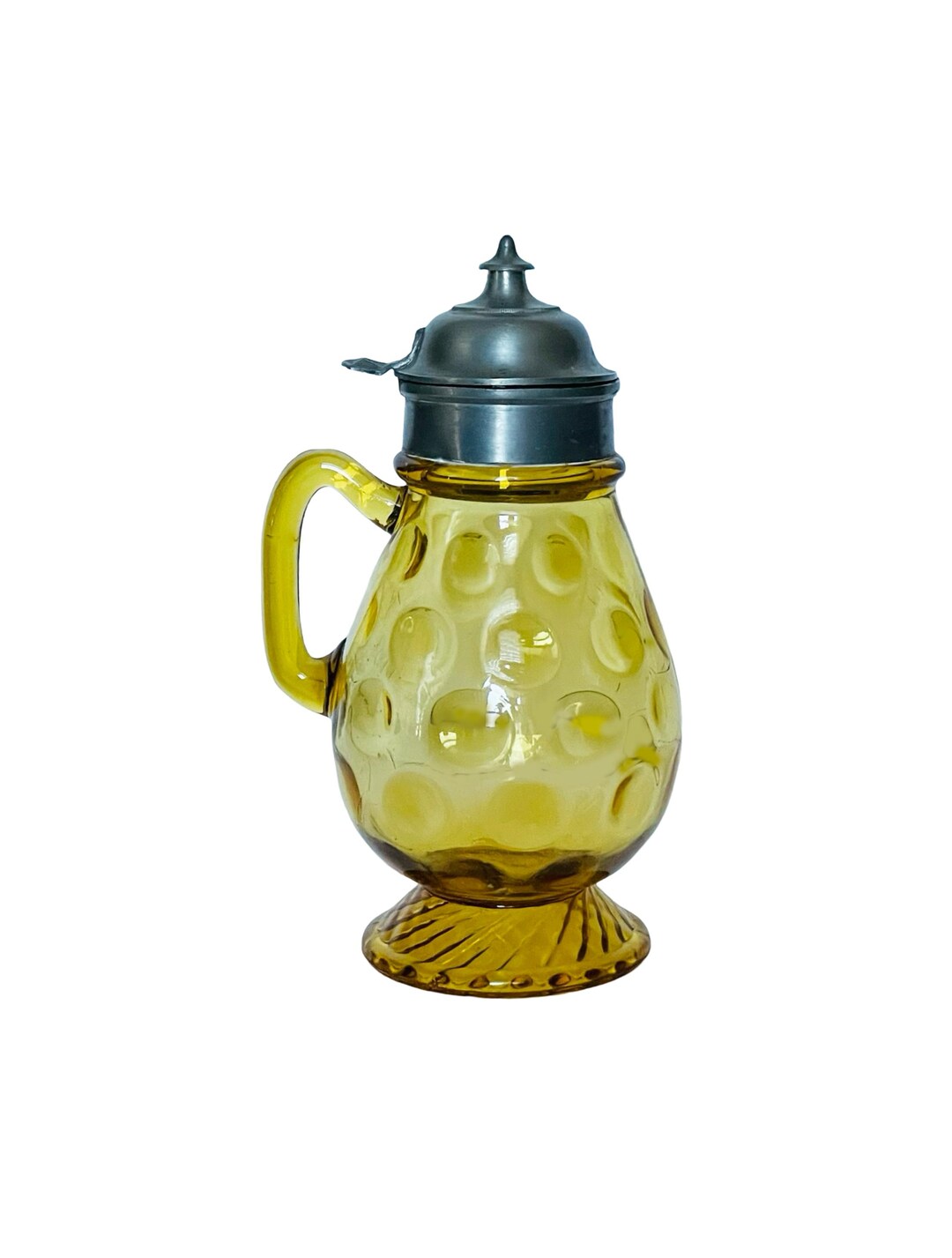Antique Victorian Syrup Dispenser Pitcher Amber Coin Dot OK 1800s - Etsy