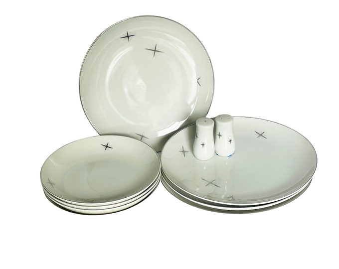 Vintage Atomic Fukagawa Arita Starburst Cross Star Dinnerware Plates ...