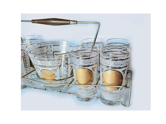 Home & Living Ice Buckets Vintage Glass Ice Bucket Hazel Atlas Aztec ...