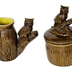 Vintage Cramer Mold 1979 Owl Mug Tree Creamer Sugar Bowl 9 Piece Set - Etsy