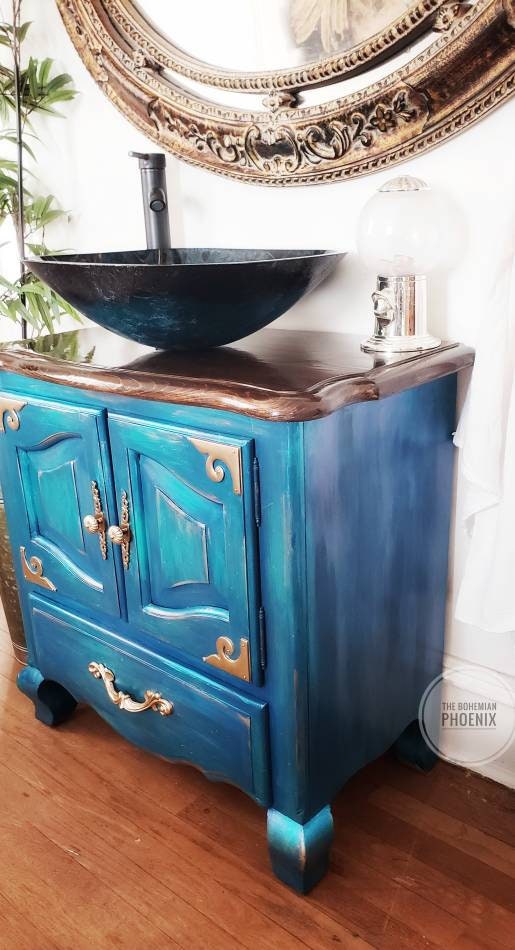 SOLD/ Mermaid / Northern Lights / Peacock/ Bathroom Vanity - Etsy Australia