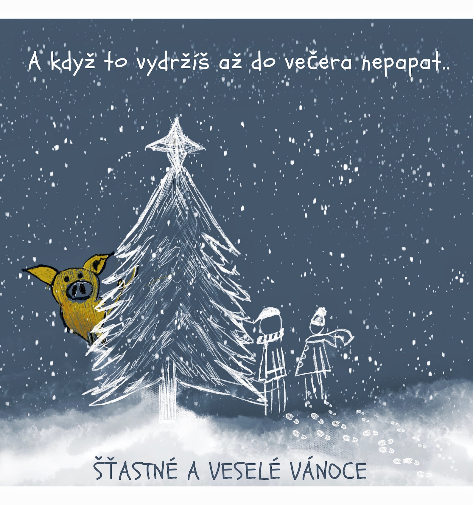 Christmas Printable Card Golden Piggy Czech Version, Zlaté Prasátko ...