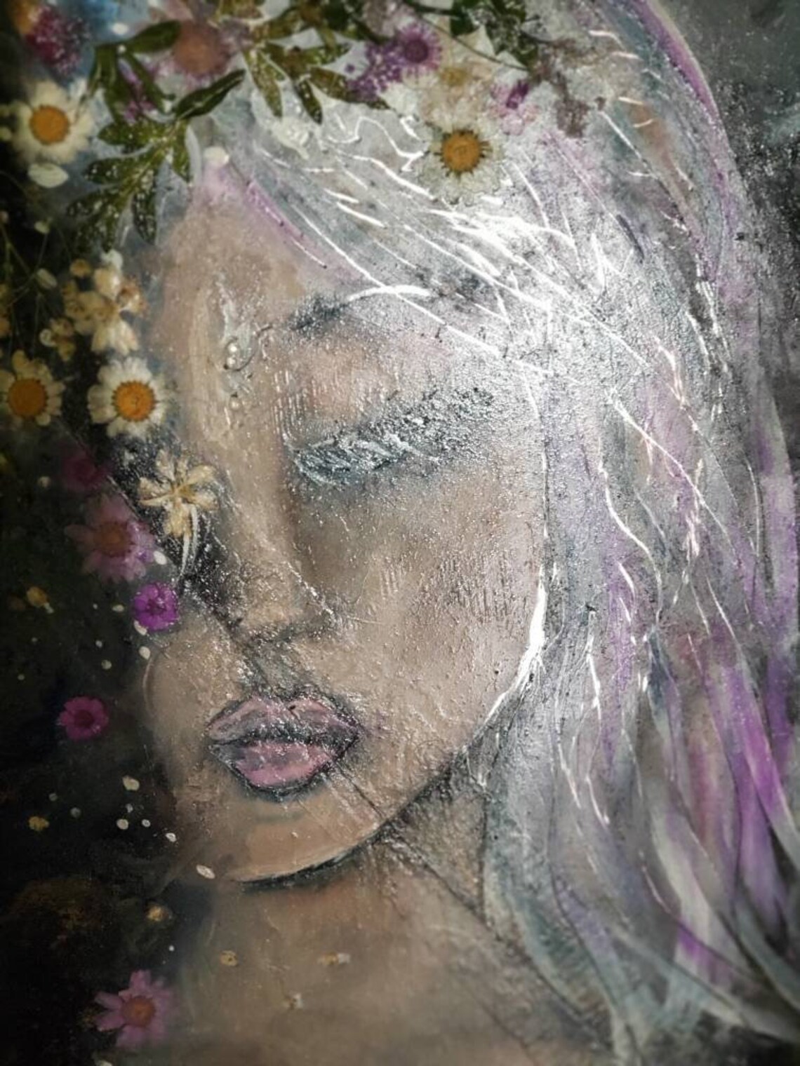 Unbroken- Original Painting on a Broken Mirror With Mirror Effects - Etsy
