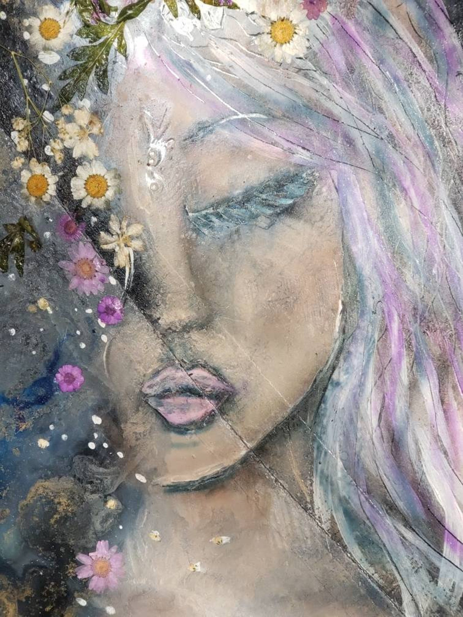 Unbroken- Original Painting on a Broken Mirror With Mirror Effects - Etsy