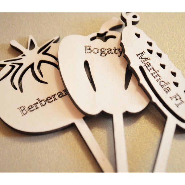 Wooden Plant Name Tags - Etsy