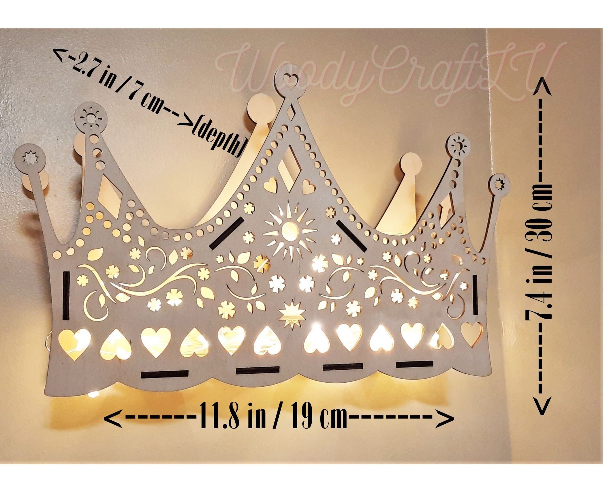 Princess Theme Nightlights. Crown Wooden Nightlight Fot Girls Room ...