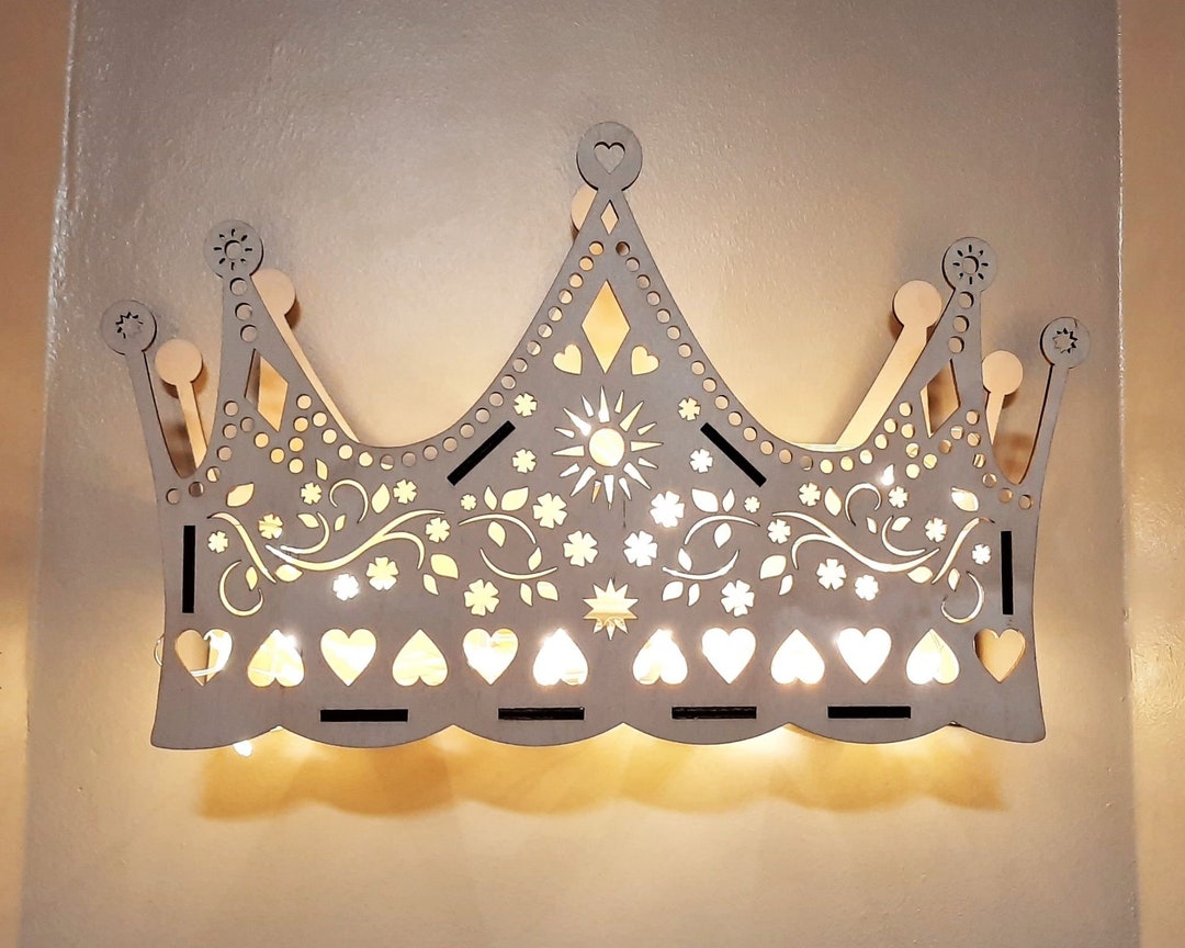 Wooden Nightlight. Girls Room. Princess Crown Nightlights. for a Little ...