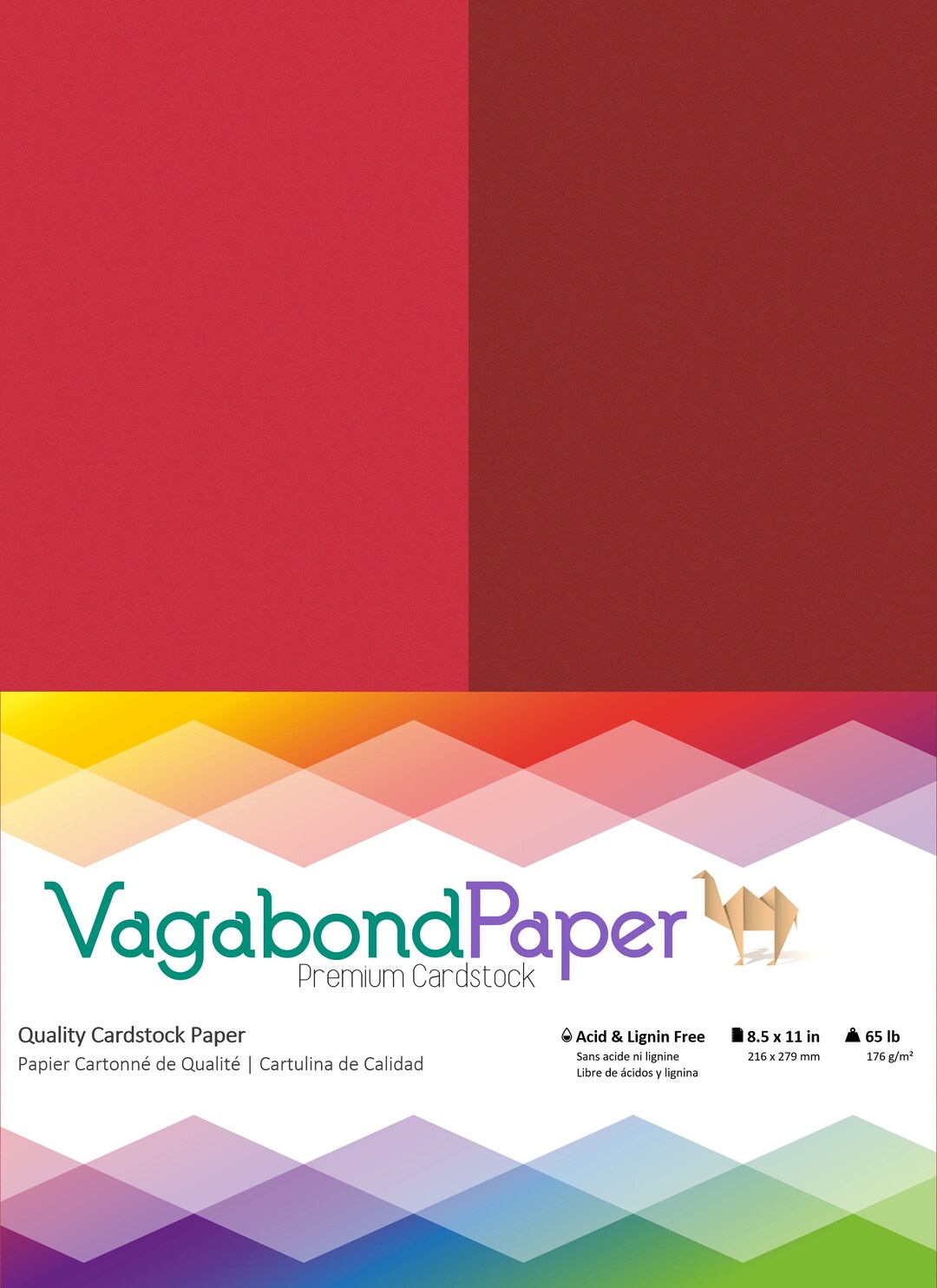 Premium Cardstock Paper 8.5 X 11 In. - Red & Maroon - 65 Lb. Cover ...