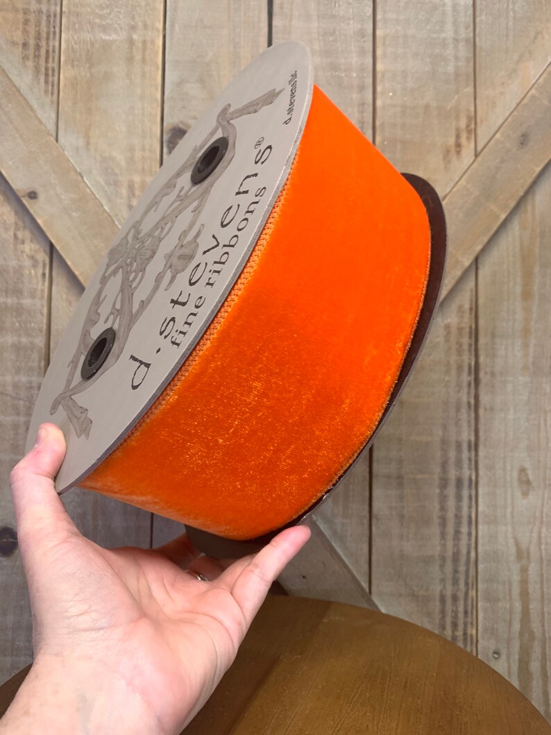 10 Yards 4 Inch Bright Orange Velvet Ribbon Wired Ribbon A | Etsy