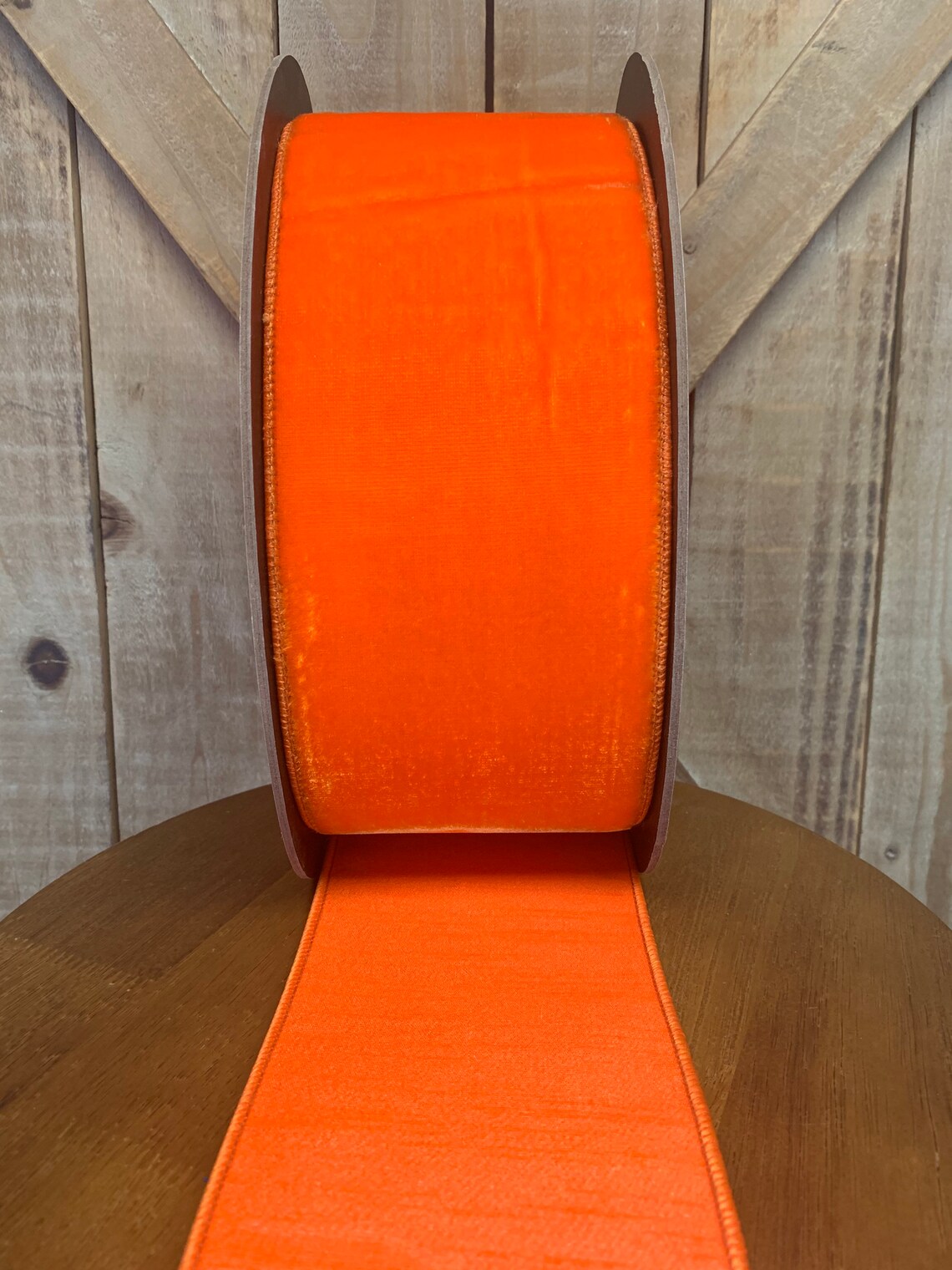 10 Yards 4 Inch Bright Orange Velvet Ribbon Wired Ribbon A | Etsy