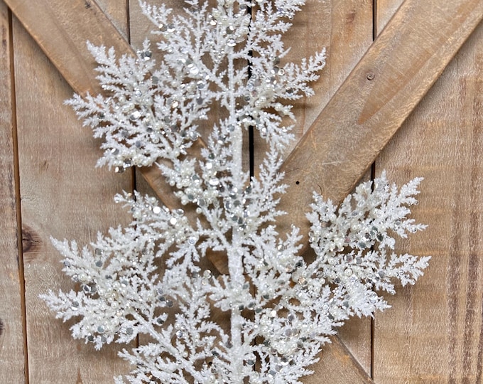 Glitter Sequin Pearl Spray, Silver and White Spray, 27.5 Inches Tall ...