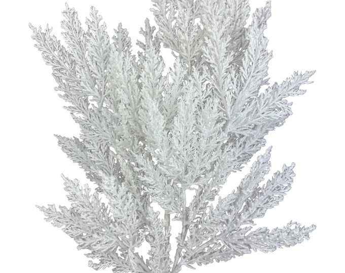 Flocked Cedar Spray , 30 Inches, Christmas Greenery, Wreath Attachment ...