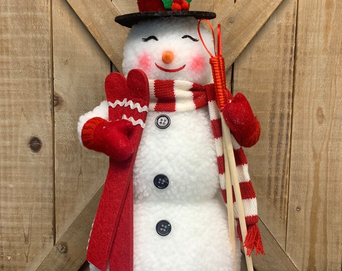 Snowman With Skis 16 Inches Holiday Decoration - Etsy