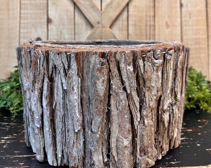 12 Inch Diameter, Large Natural Tree Bark Round Base, 7 Inch High ...