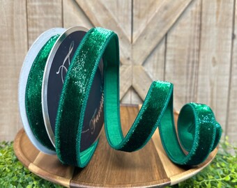 5 Yards, 2.5 Inch, Emerald Green and Gold Jewel Pearl Daises Jeweled ...