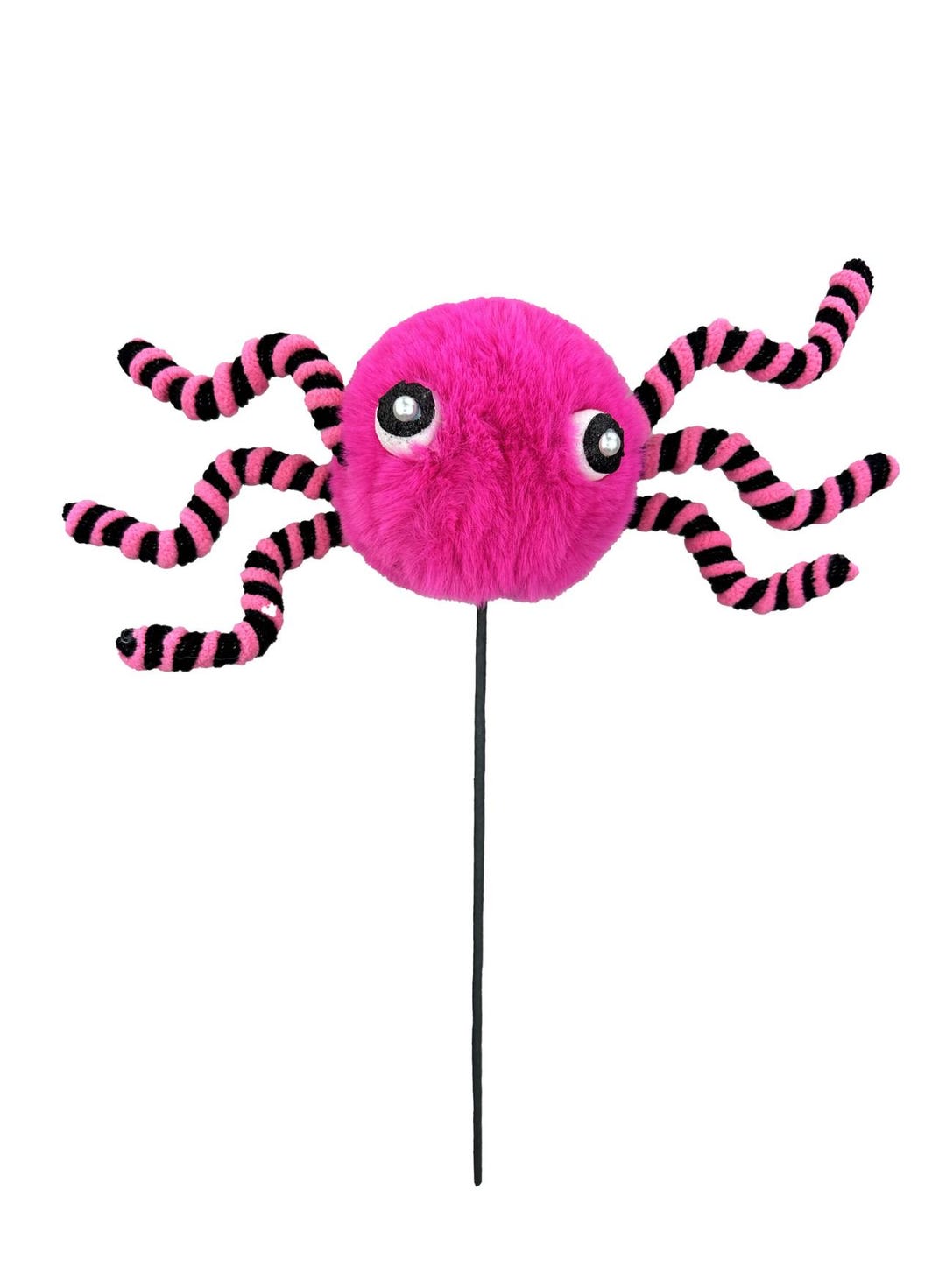Pink Fur Spider Pick, Halloween Decor, Tree Ornament, Wreath Attachment ...