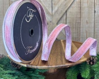 5 Yards, Jeweled Hot Pink Velvet Ribbon, 1.5 Inch Ribbon, Wired Ribbon ...