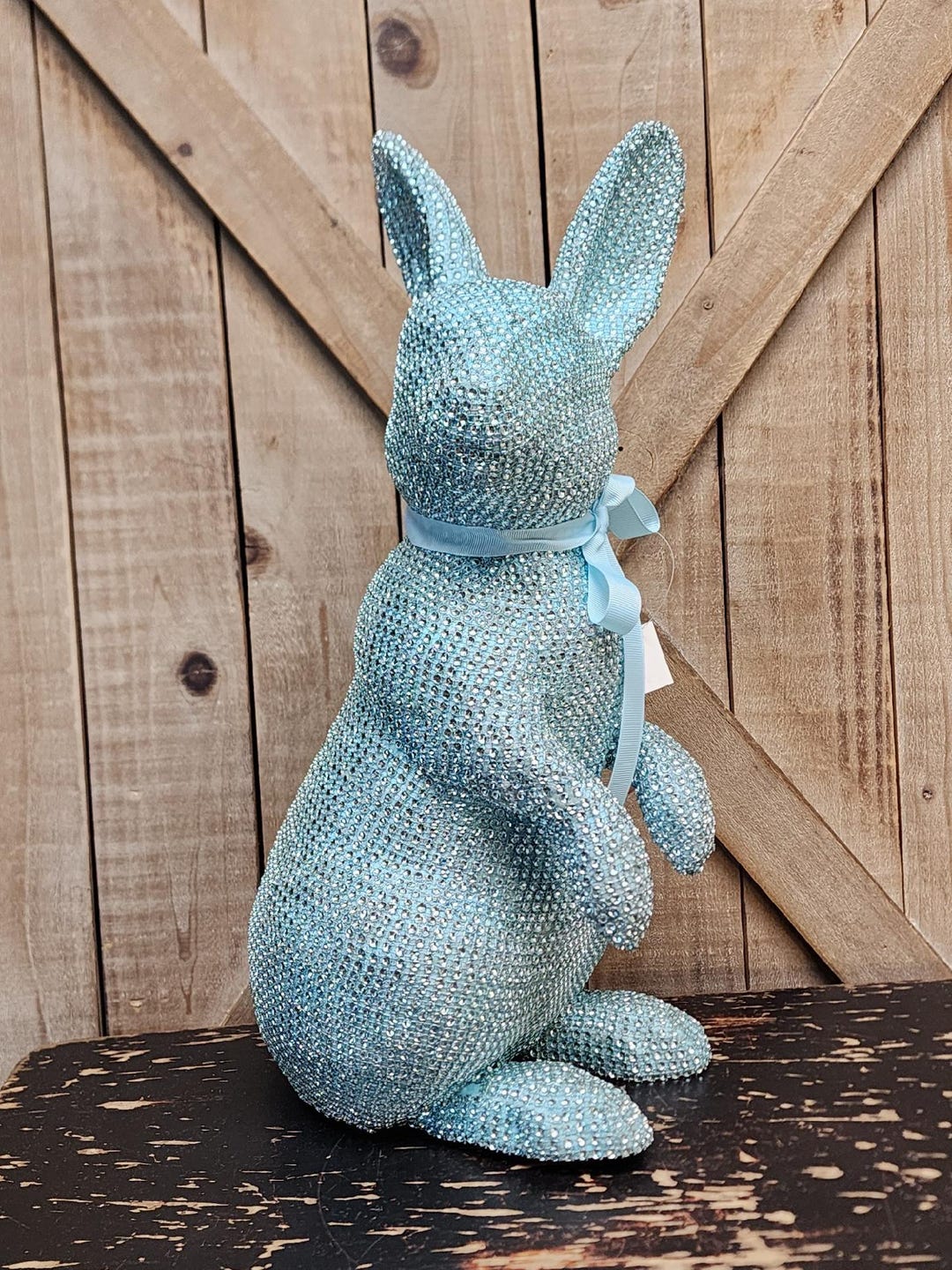 Blue Sparkle Bling Bunny, 16 Inches High, Wreath Attachment, Easter ...
