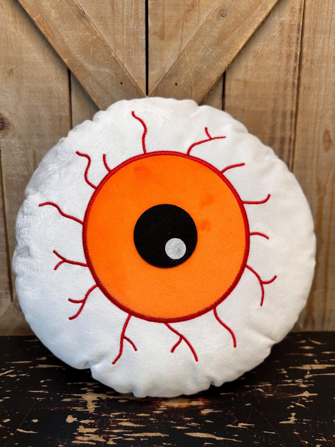 11 Inch, Plush Orange Eyeball Attachment, Halloween Pillow, Wreath ...