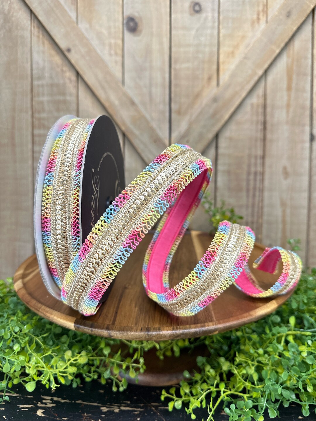 1 Inch, Pastel Shimmer Wired Ribbon, 10 Yards Designer Ribbon ...