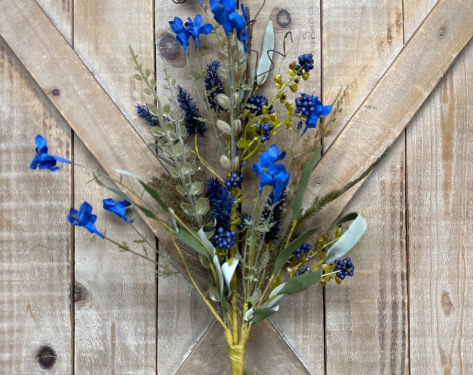 Beautiful Harvest Blue Floral Spray, Berry Spray, 24 Inches, Floral ...