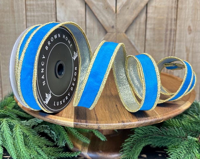 5 Yards, 4 Inch Hot Pink and Pink Velvet Ribbon, With Gold Back, Wired ...