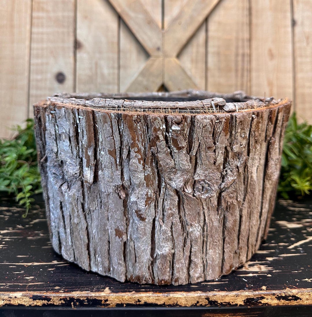 10 Inch Diameter, Natural Tree Bark Round Base, 5.5 Inch High ...