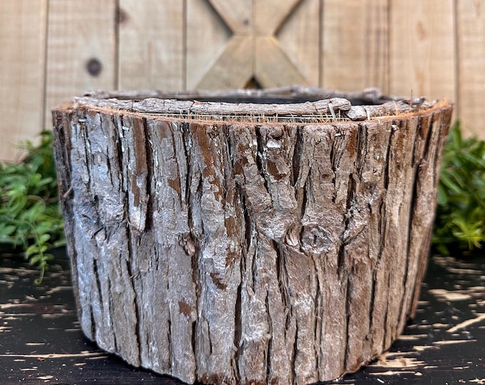 10 Inch Diameter, Natural Tree Bark Round Base, 5.5 Inch High ...
