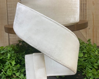 10 Yards, 1.5 Inch, White Iridescent Sugar Plum Glitter Wired Ribbon, D ...